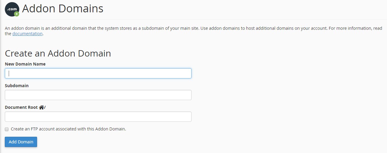 Panduan Cara Menambahkan Addon Domain Melalui cPanel - Tutorial | Dicloud