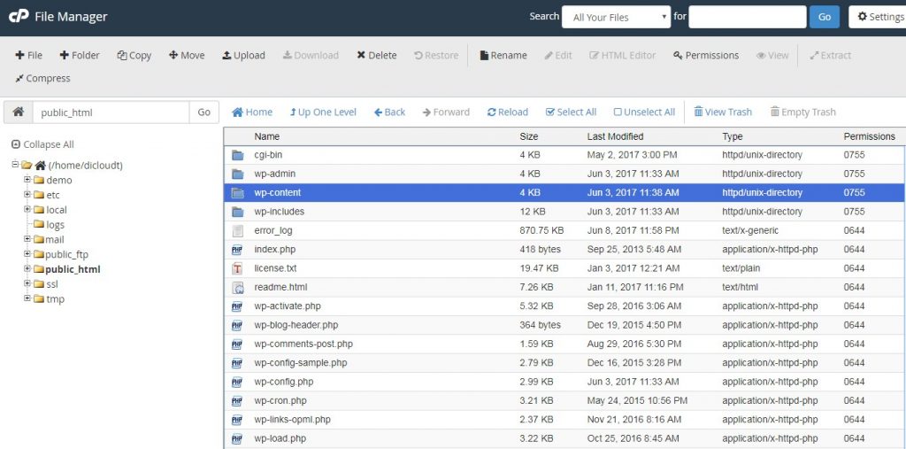 Panduan Cara Menggunakan Fitur File Manager di cPanel - Tutorial | Dicloud