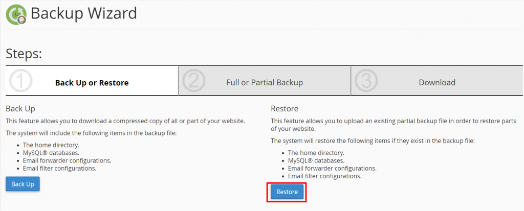 Panduan Cara Restore Website Dengan Fitur Restore di cPanel