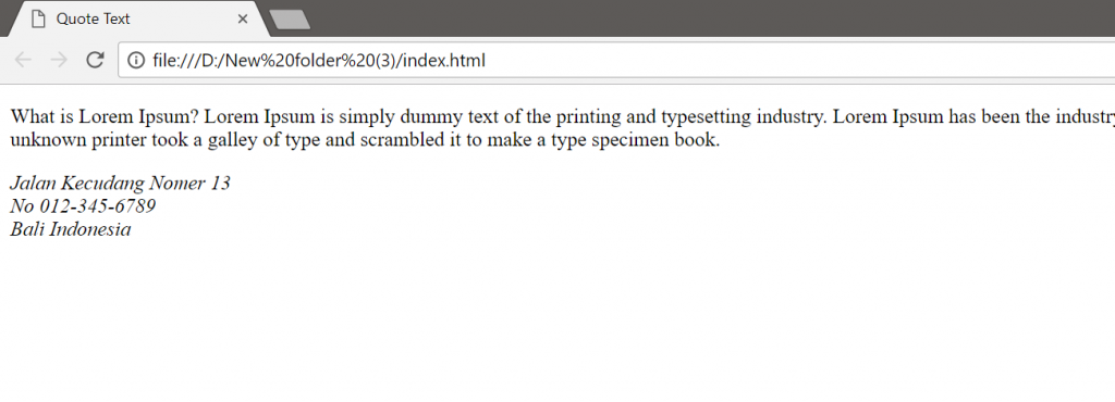 Pengenalan Code HTML Address - Tutorial | Dicloud