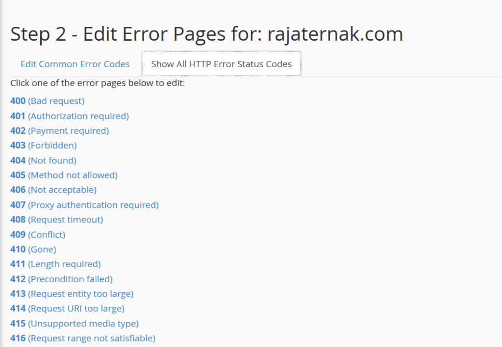 Panduan Mengubah Error Page atau Tampilan Halaman Error di cPanel ...